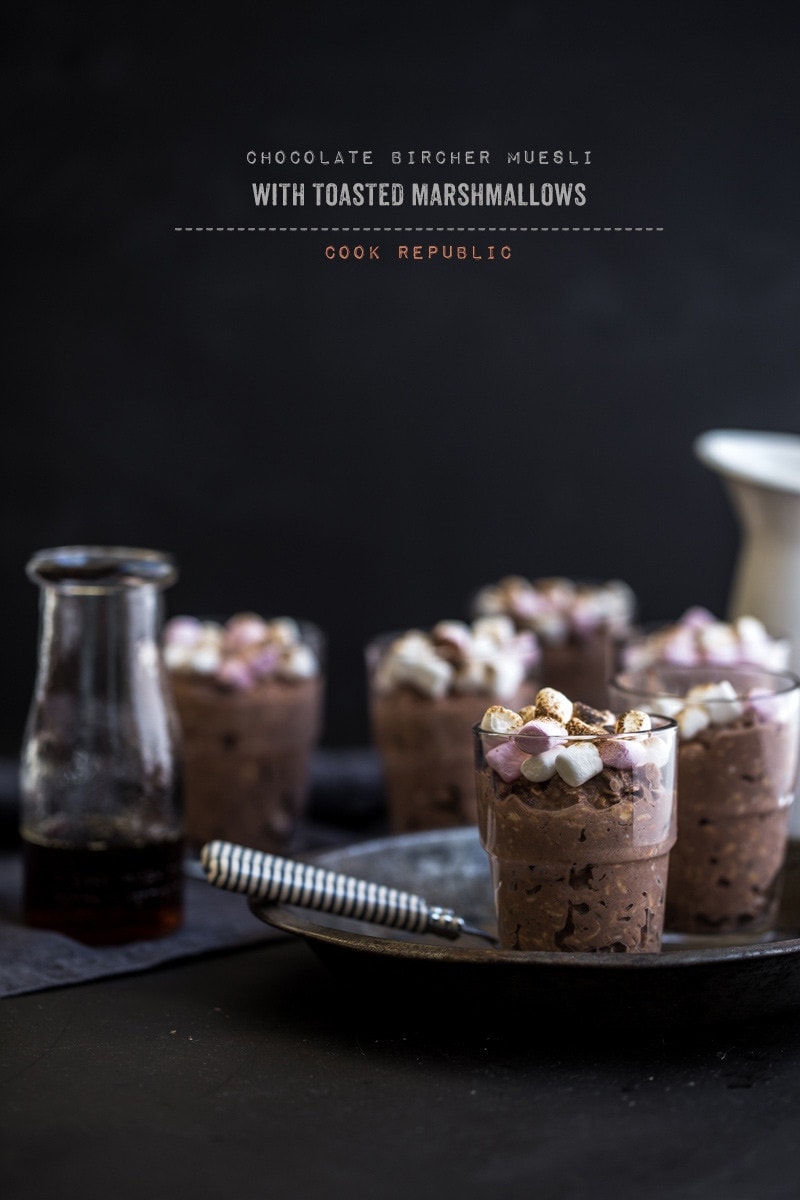 Chocolate Bircher Muesli Cups With Toasted Marshmallows - Cook Republic