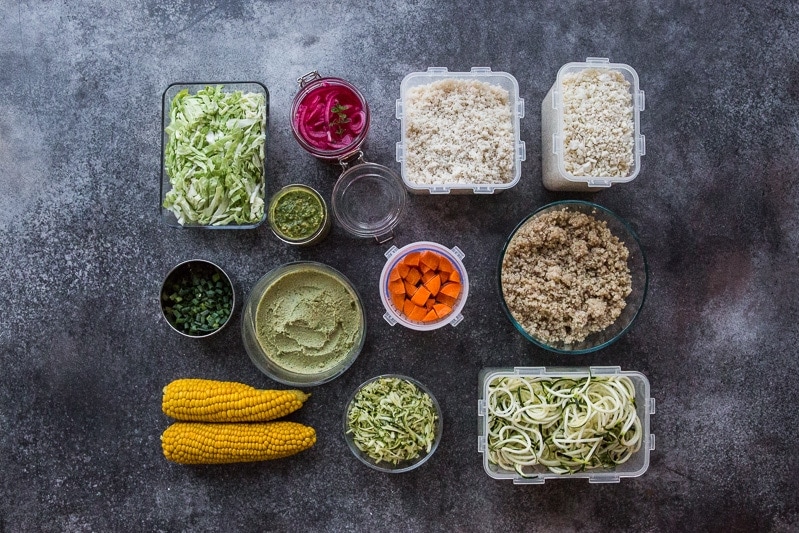 Basic Meal Prep For Daily Vegetarian Lunches + Recipes - Cook Republic