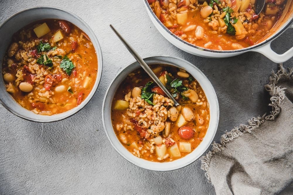 Risotto Soup (Butter Bean And Rice Minestrone) - Cook Republic