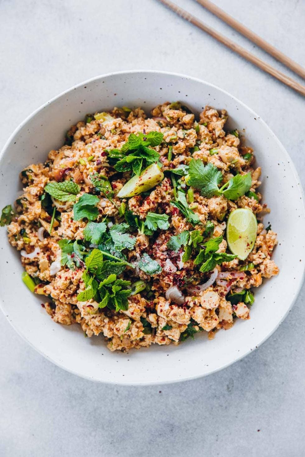 Tofu Larb (Thai Minced Tofu Salad With Lemongrass And Chilli) - Cook ...
