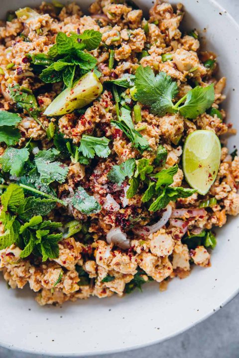 Tofu Larb (Thai Minced Tofu Salad With Lemongrass And Chilli) - Cook ...