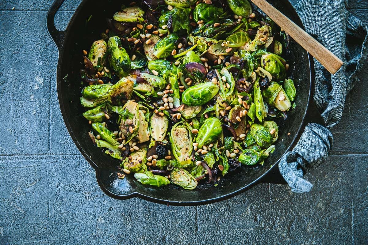 Sicilian Chilli Garlic Brussels Sprouts - Cook Republic