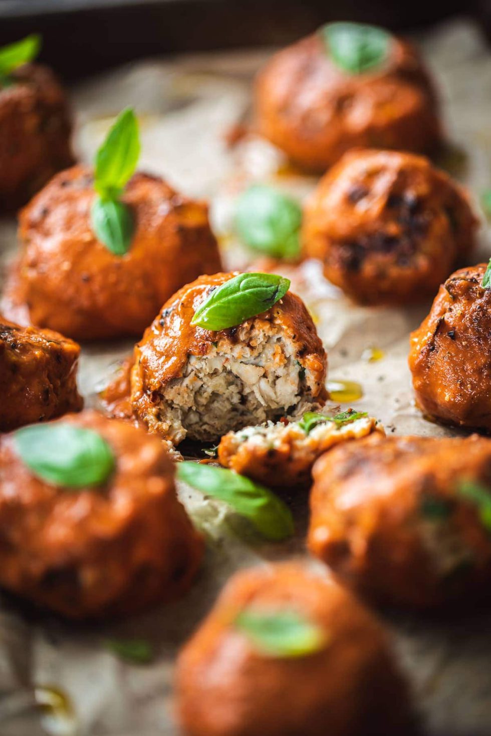 Healthier Chicken Meatballs In Marinara Sauce - Cook Republic